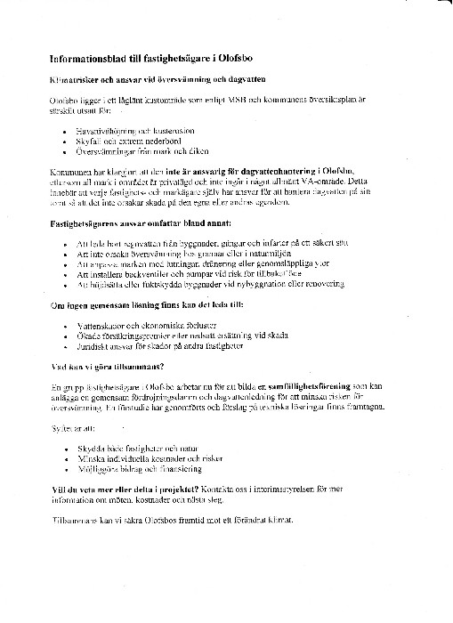 Informationsblad :: Olofsbo